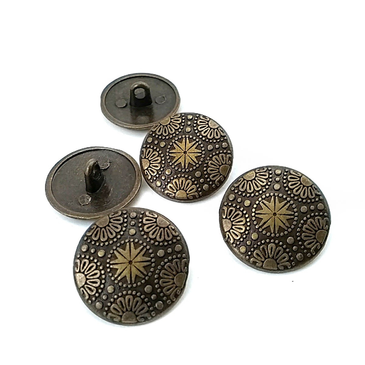 Buttons for Jackets - Motif Patterned Metal Shank Button 20 mm - 32 L