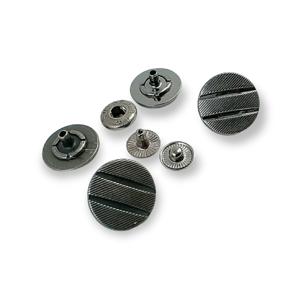 Snap Fasteners Button Embellished with Aesthetic Lines 17 mm - 28 L