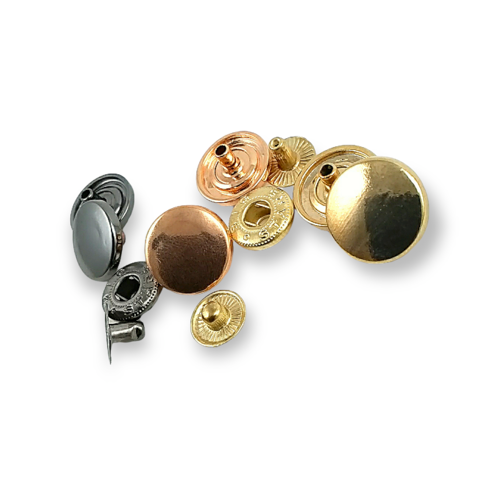 Convex Snap Fasteners Zamak Snap Buttons 15 mm 24 L