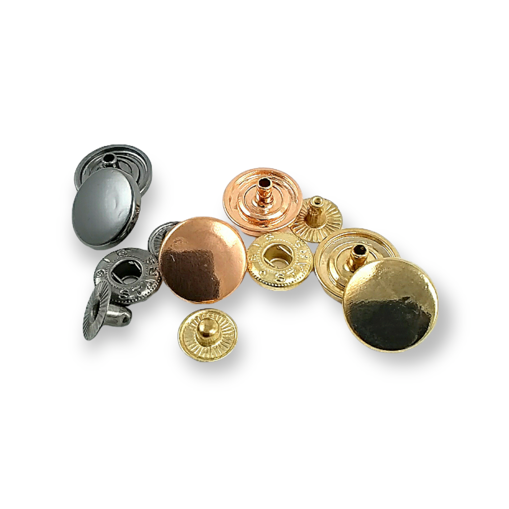 Convex Snap Fasteners Zamak Snap Buttons 15 mm 24 L