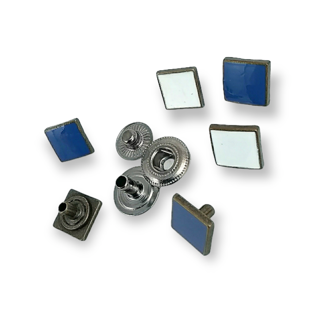 Enamel Snap Fastener Button 10 x 10 mm Square Shape Coat and Jacket ...