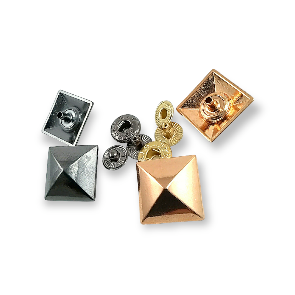 Pyramid Shape Snap Fasteners Button 19 x 19 mm