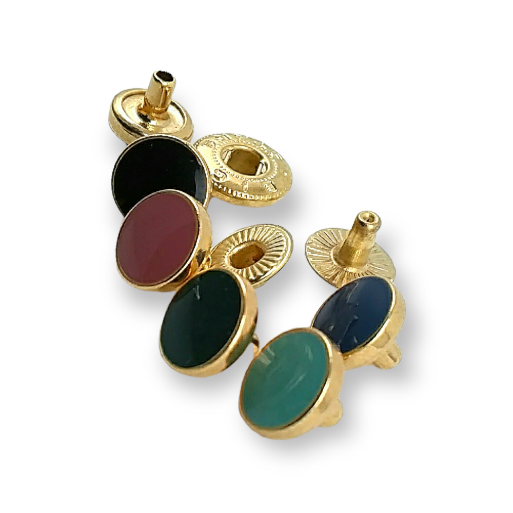 Flat Coin Shape Enameled Snap Fasteners Button 10 mm - 15 L