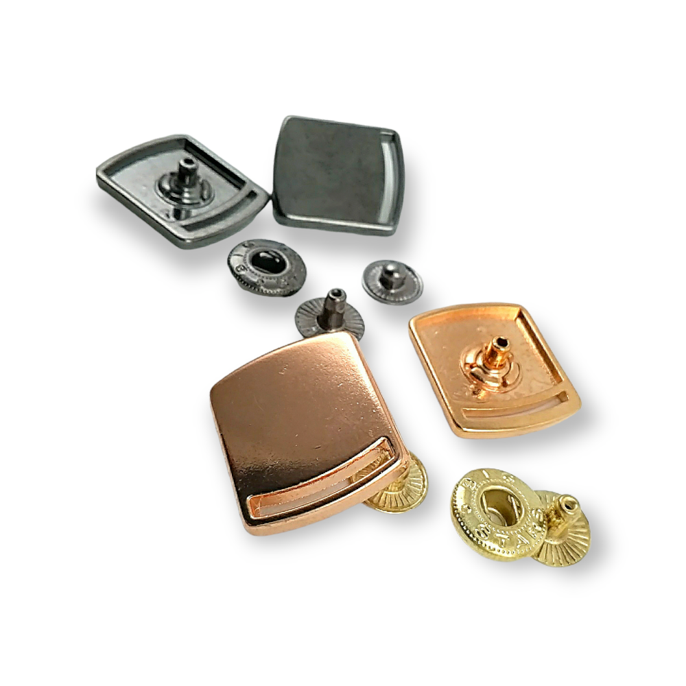 Square Snap Button Outerwear Snap Fasteners 23 mm x 20 mm