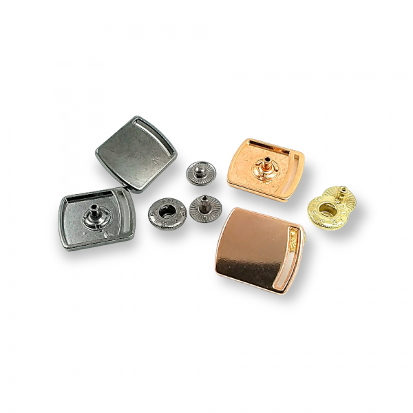 Square Snap Button Outerwear Snap Fasteners 23 mm x 20 mm