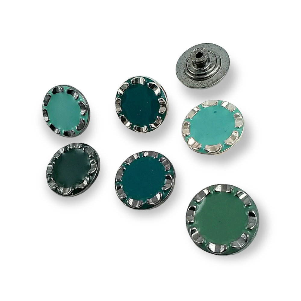 Enameled buttons - Enamel Edge Patterned Jeans Button 22 mm 37 L