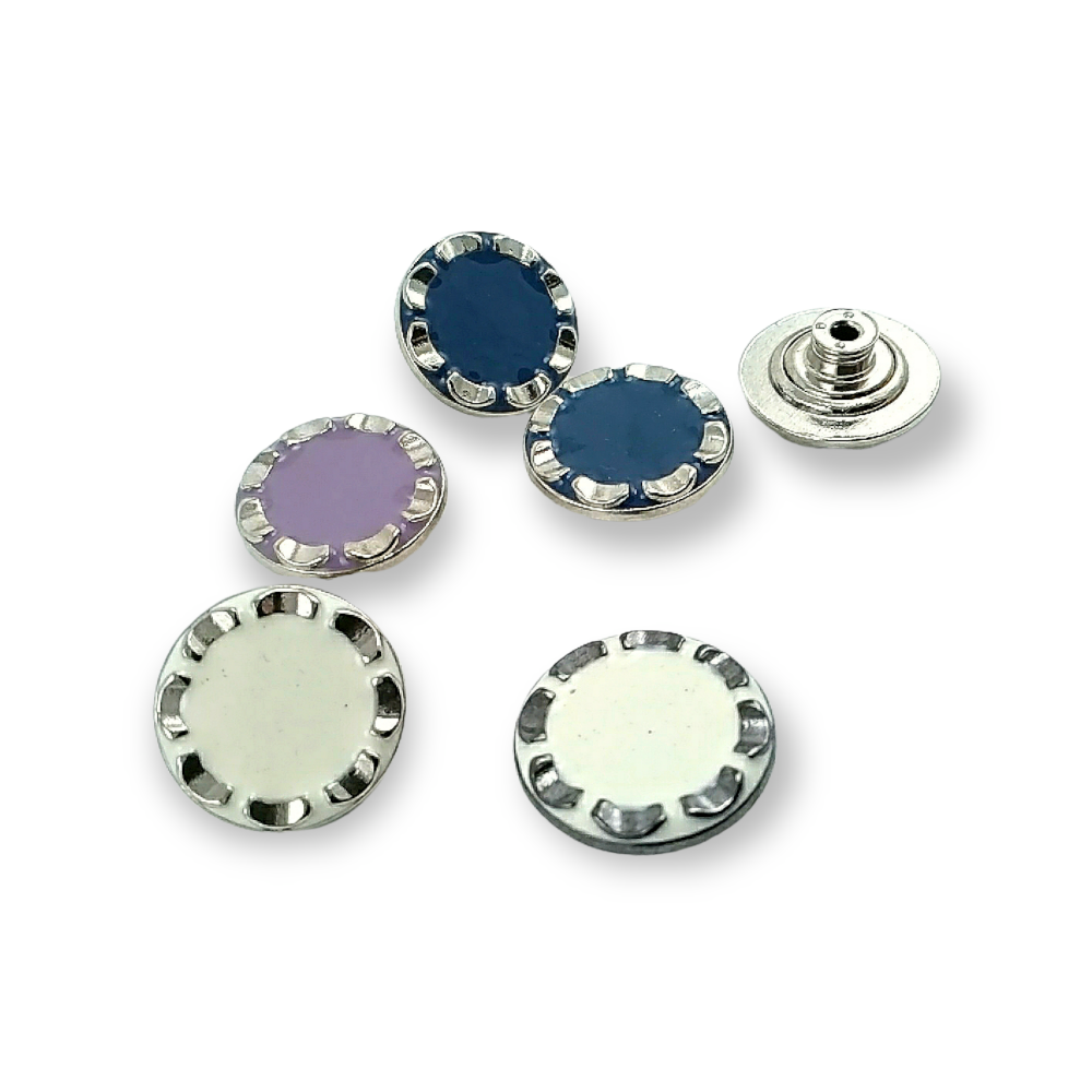 Enameled buttons - Enamel Edge Patterned Jeans Button 22 mm 37 L