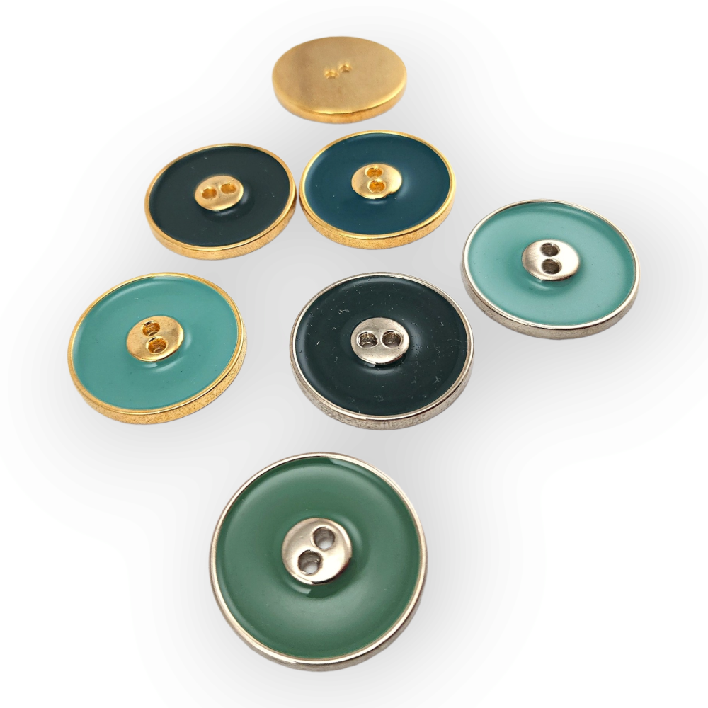 Two Holes Enameled Metal Button 31 mm 48 L Coat and Trench Coat Button