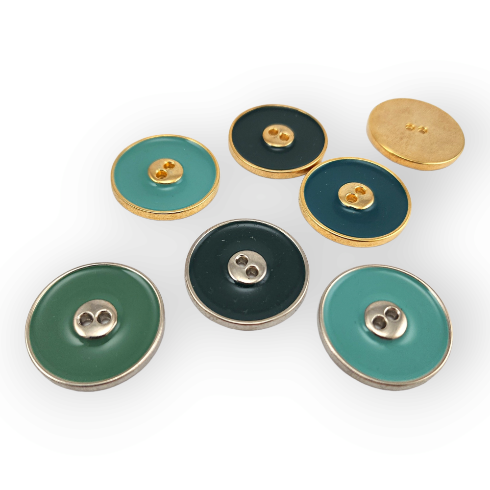 Two Holes Enameled Metal Button 31 mm 48 L Coat and Trench Coat Button