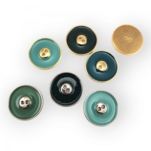 Two Holes Enameled Metal Button 31 mm 48 L Coat and Trench Coat Button