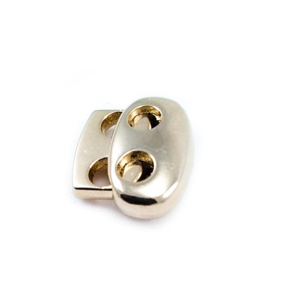 Cord Lock and Stoppers - Metal Stopper Double Hole Moon Stopper 18 mm