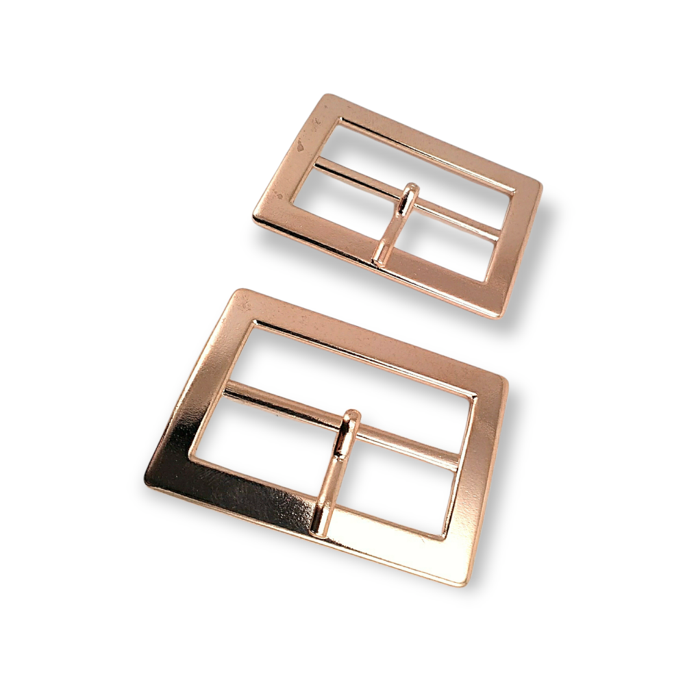 Center Buckle 4 cm Rectangular Plain Wide Edge Metal Buckle